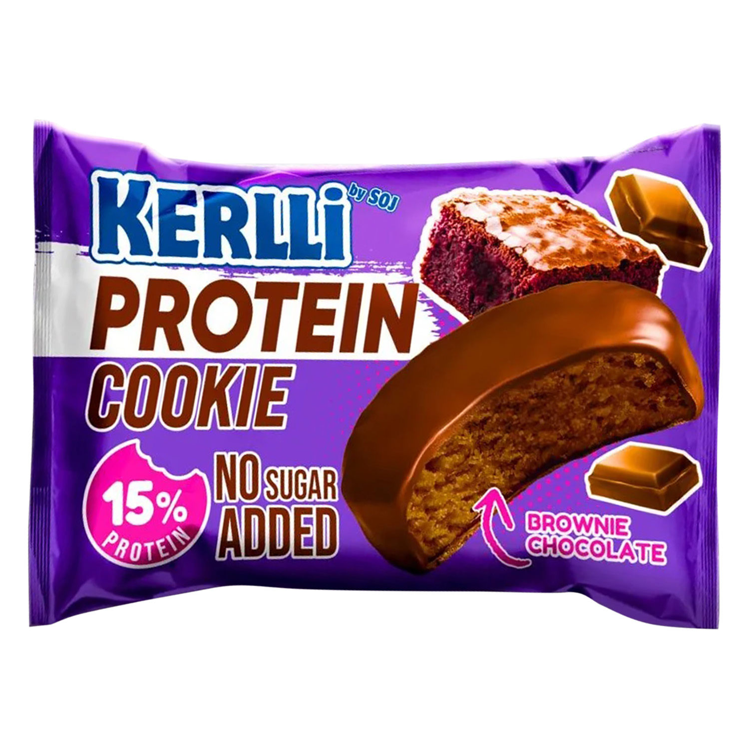Печенье SOJ Kerlli протеиновое глазированное со вкусом брауни без ...