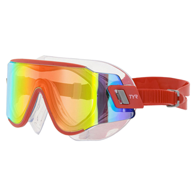 Полумаска для плавания TYR Tidal Wave Mirrored Swim Mask Красный ...