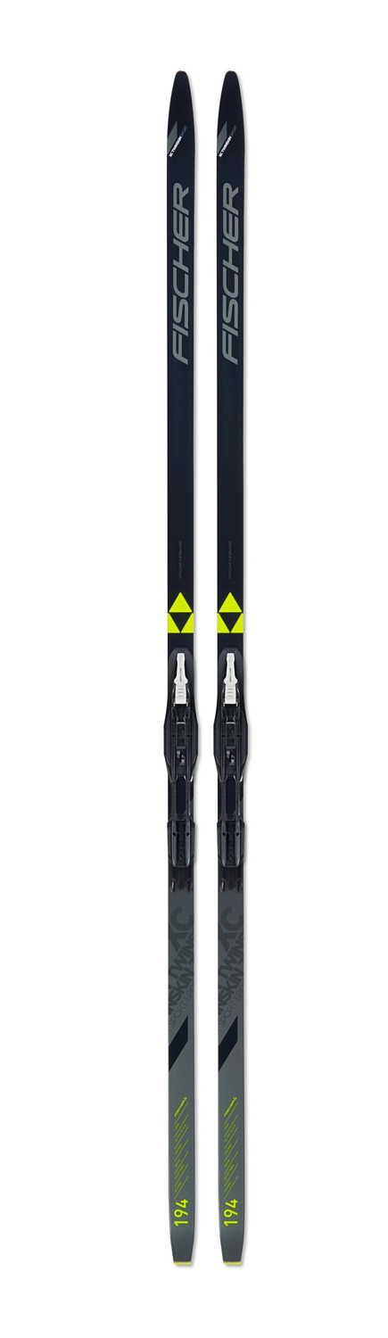 Беговые лыжи с креплениями FISCHER Twin Skin Sport Ef Yellow Mounted ...